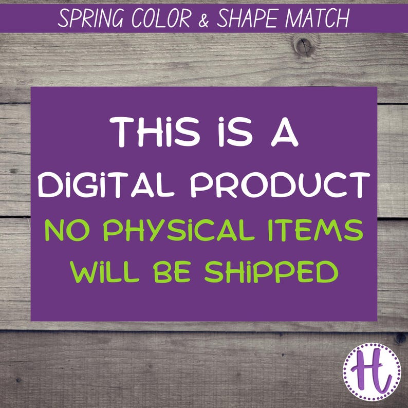 Spring Color and Shape Matching Game: Preschool Kindergarten Activity ...
