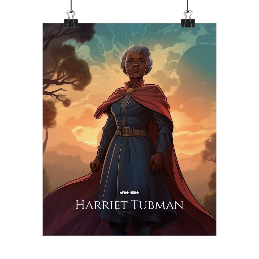 Harriet Tubman Superhero Freedom Fighter Wall Art Print - Black History ...