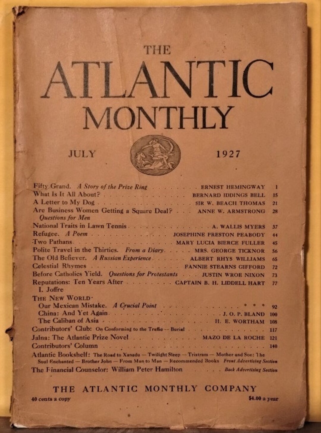 Fifty Grand in the Atlantic Monthly Magazine, July, 1927 - Etsy