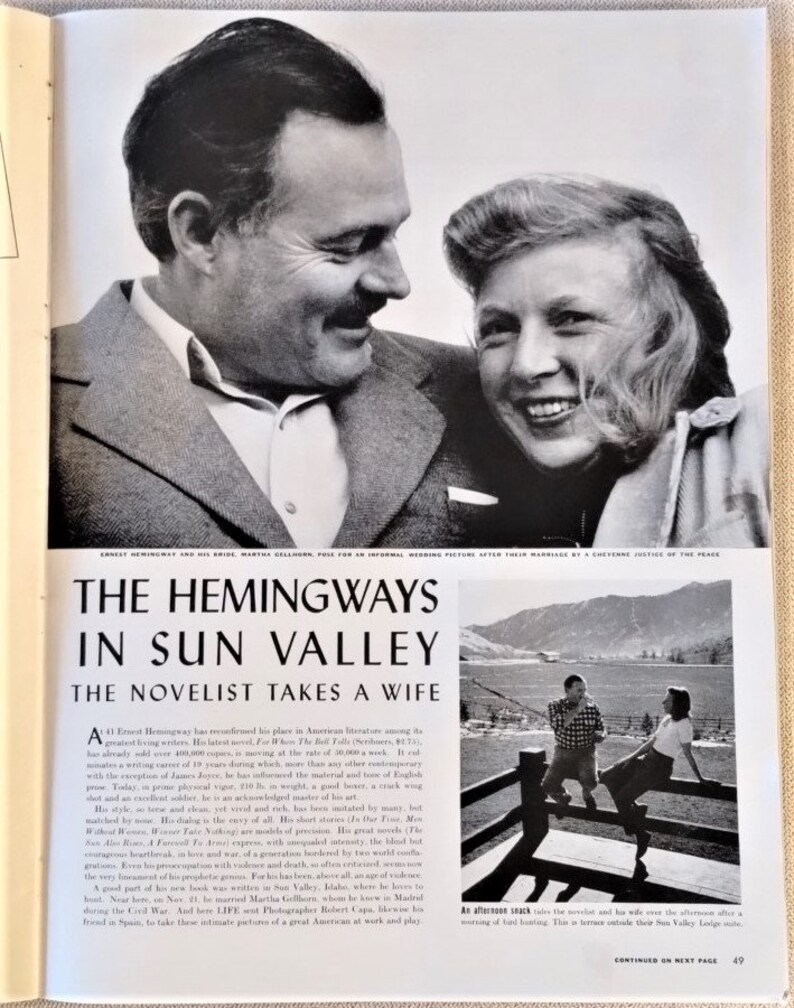 The Hemingways in Sun Valley in Life Magazine - Etsy