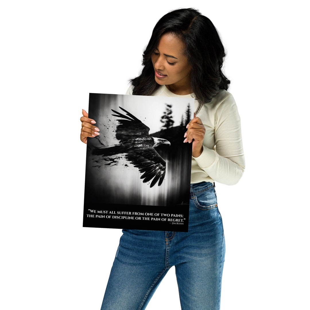 Majestic Eagle Motivational Poster Embrace Discipline and - Etsy