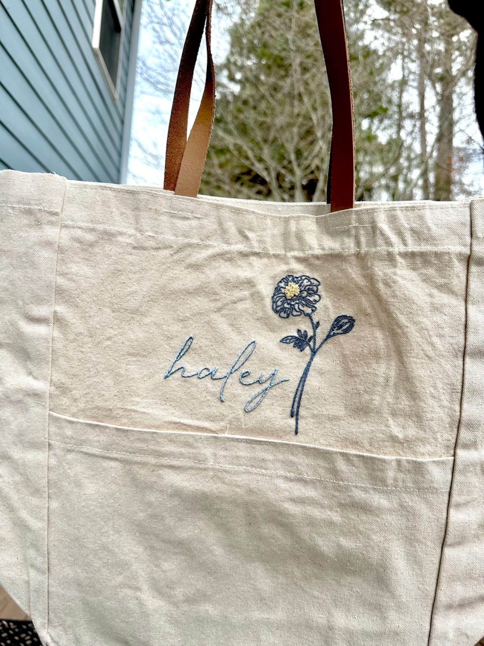 Custom Hand-embroidered Tote Bag - Etsy