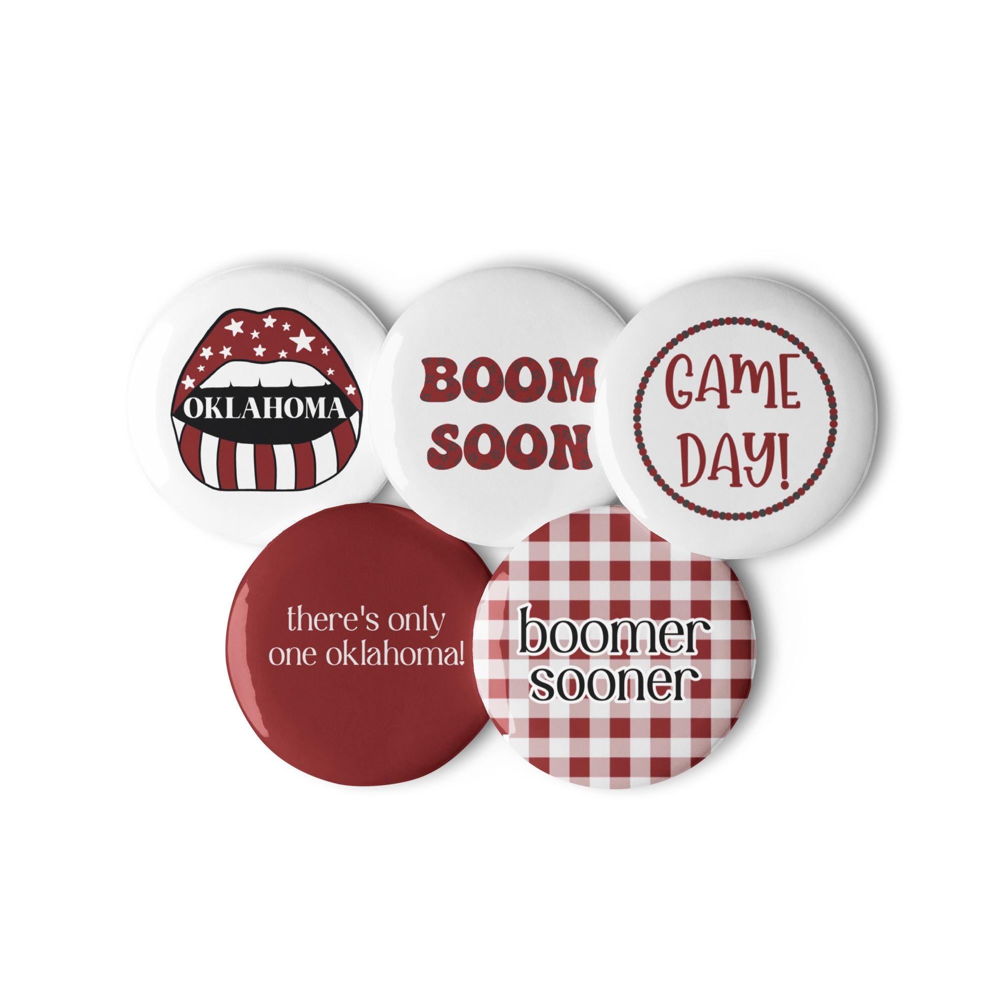 Oklahoma Sooners Pin Buttons – Gameday Football Pins, Set of 5 - Etsy