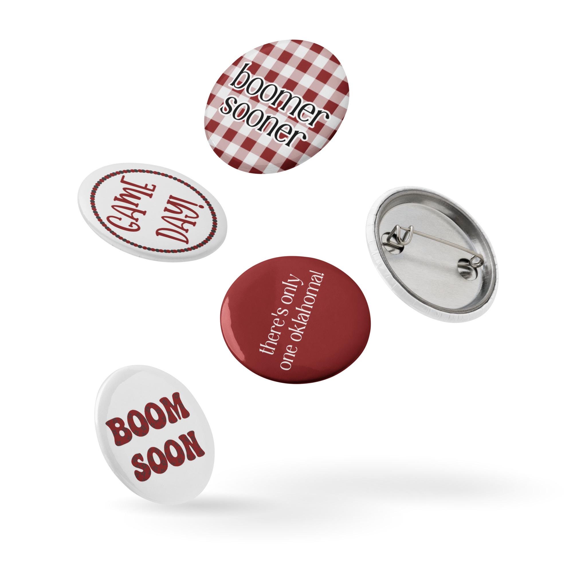 Oklahoma Sooners Pin Buttons – Gameday Football Pins, Set of 5 - Etsy