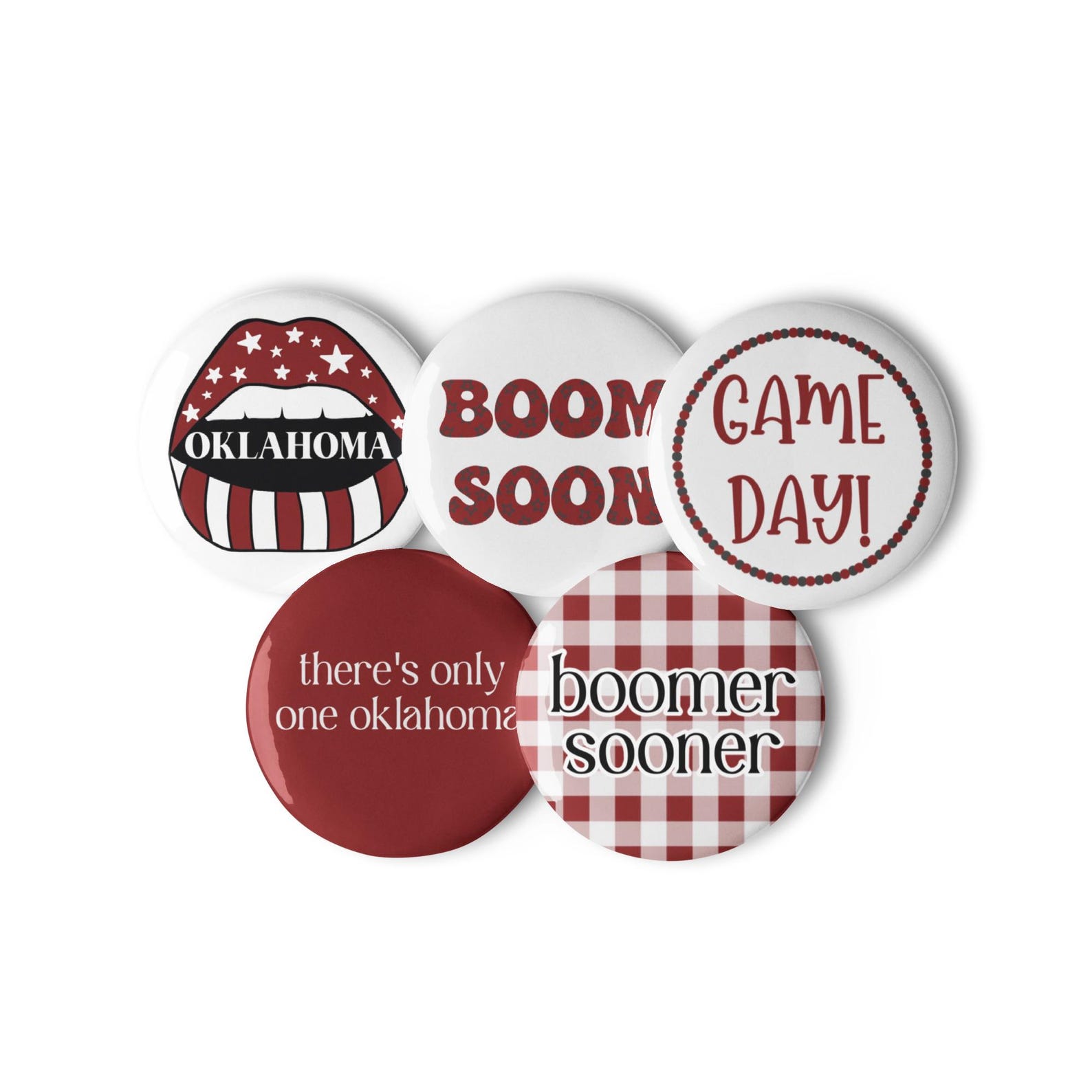 Oklahoma Sooners Pin Buttons – Gameday Football Pins, Set of 5 - Etsy