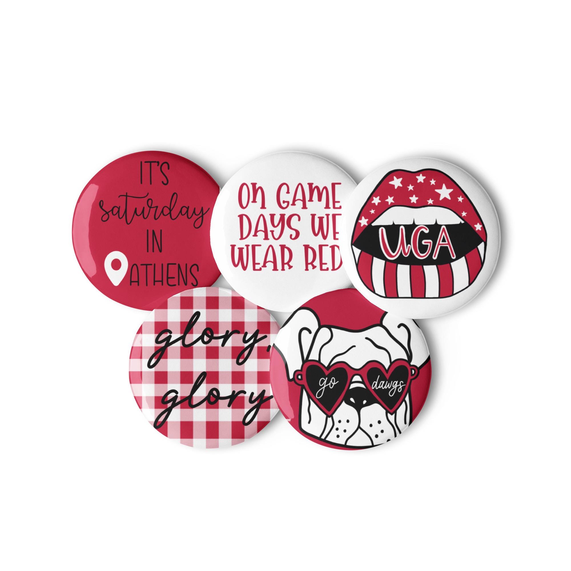 Georgia Bulldogs Gameday Pins – Set of 5, UGA Football - Etsy