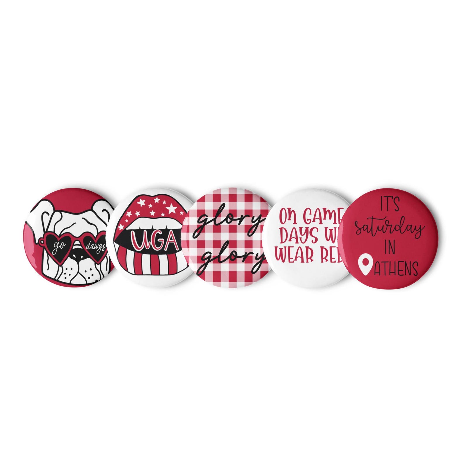 Georgia Bulldogs Gameday Pins – Set of 5, UGA Football - Etsy