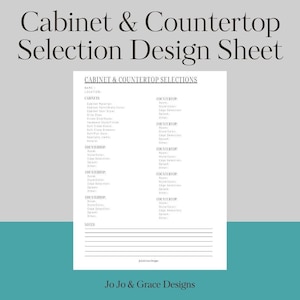 Cabinet & Countertop Selection Sheet: Builder Color Template (PDF) - Etsy