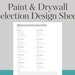 Paint Color and Drywall Selection Sheet, Builder Color Selections, New ...