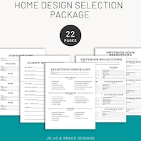 Exterior House Design Selection Sheet: Builder Color Selections ...