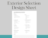 Exterior House Design Selection Sheet Printable Builder Color - Etsy