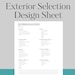 Exterior House Design Selection Sheet, Printable Builder Color ...