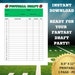 Football Draft Day Sheet: Fantasy League Printable (digital Download ...