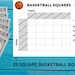 25 Square Basketball Square Game Four Quarters, Basketball Gambling ...