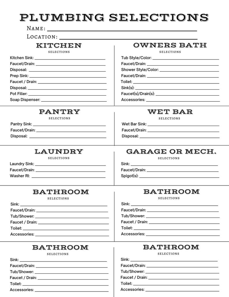 Home Building Selections Package: 14-page Design Checklist (PDF) - Etsy