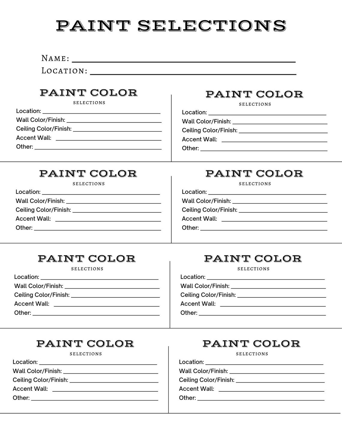 New Construction Home Design Selection Planner, Builder Color Selection Book, Interior Design ...