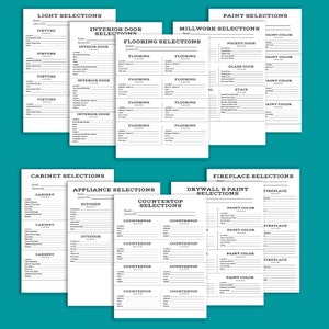 Home Design Selection Planner: Builder Checklist (digital Download) - Etsy