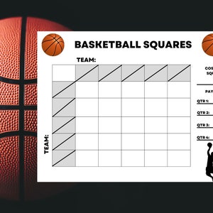 25 Square Basketball Square Game Four Quarters, Basketball Gambling ...