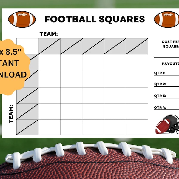 50 Football Square Board - Etsy