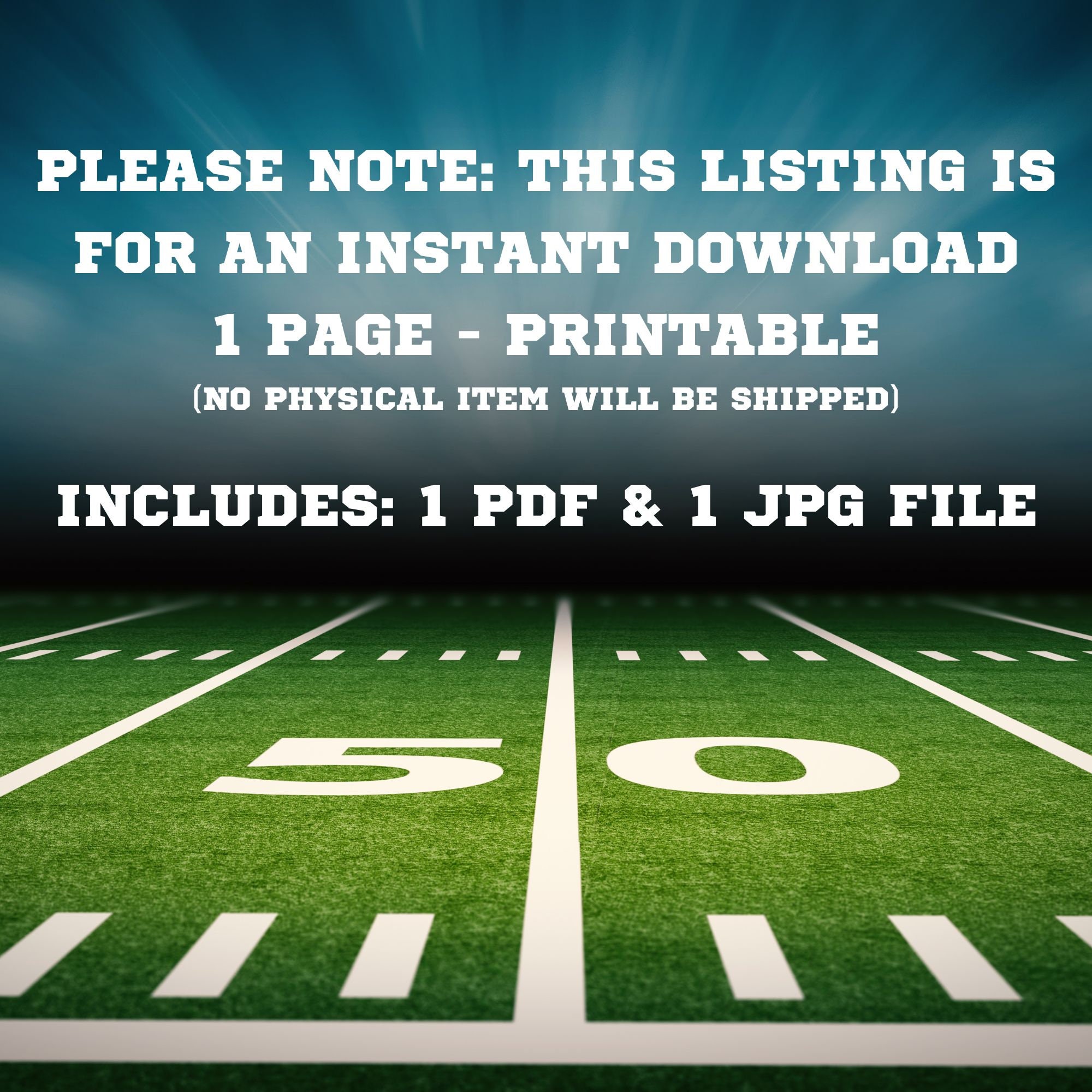 Football Party Draft Day Guide Sheet, Fantasy Draft Printable, Drafting ...