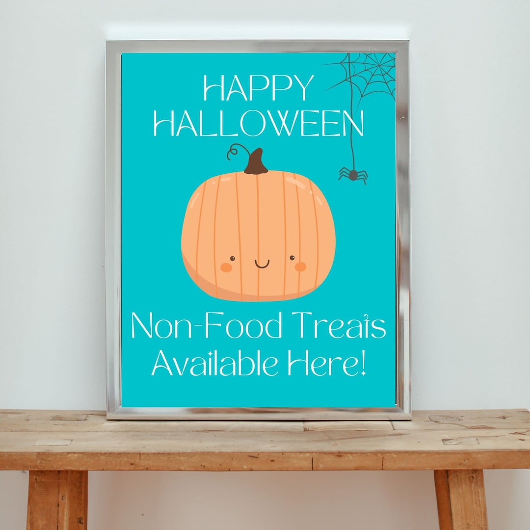 Non Food Treat Teal Pumpkin Allergy Friendly Sign, Safe Treats Digital ...
