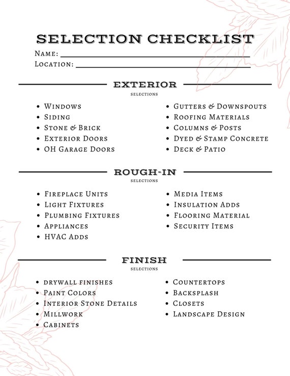 Construction Checklist Template