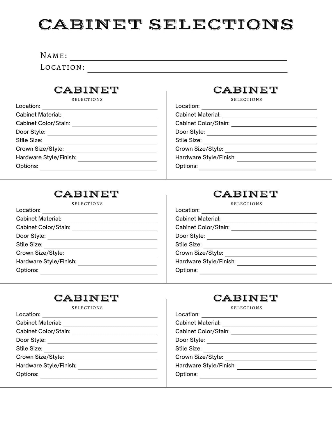 Home Design Selection Planner: Builder Checklist (digital Download) - Etsy