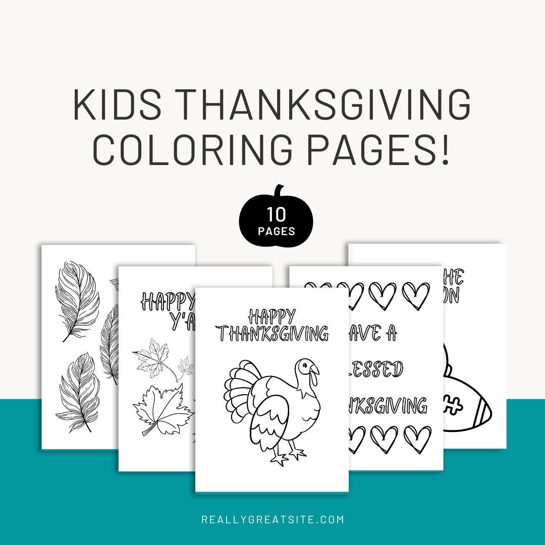 Kids Thanksgiving Activity Coloring Page, Thanksgiving Classroom Bundle ...