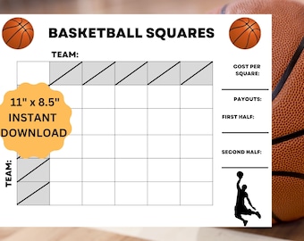 25 Square Basketball Square Game Four Quarters, Basketball Gambling ...