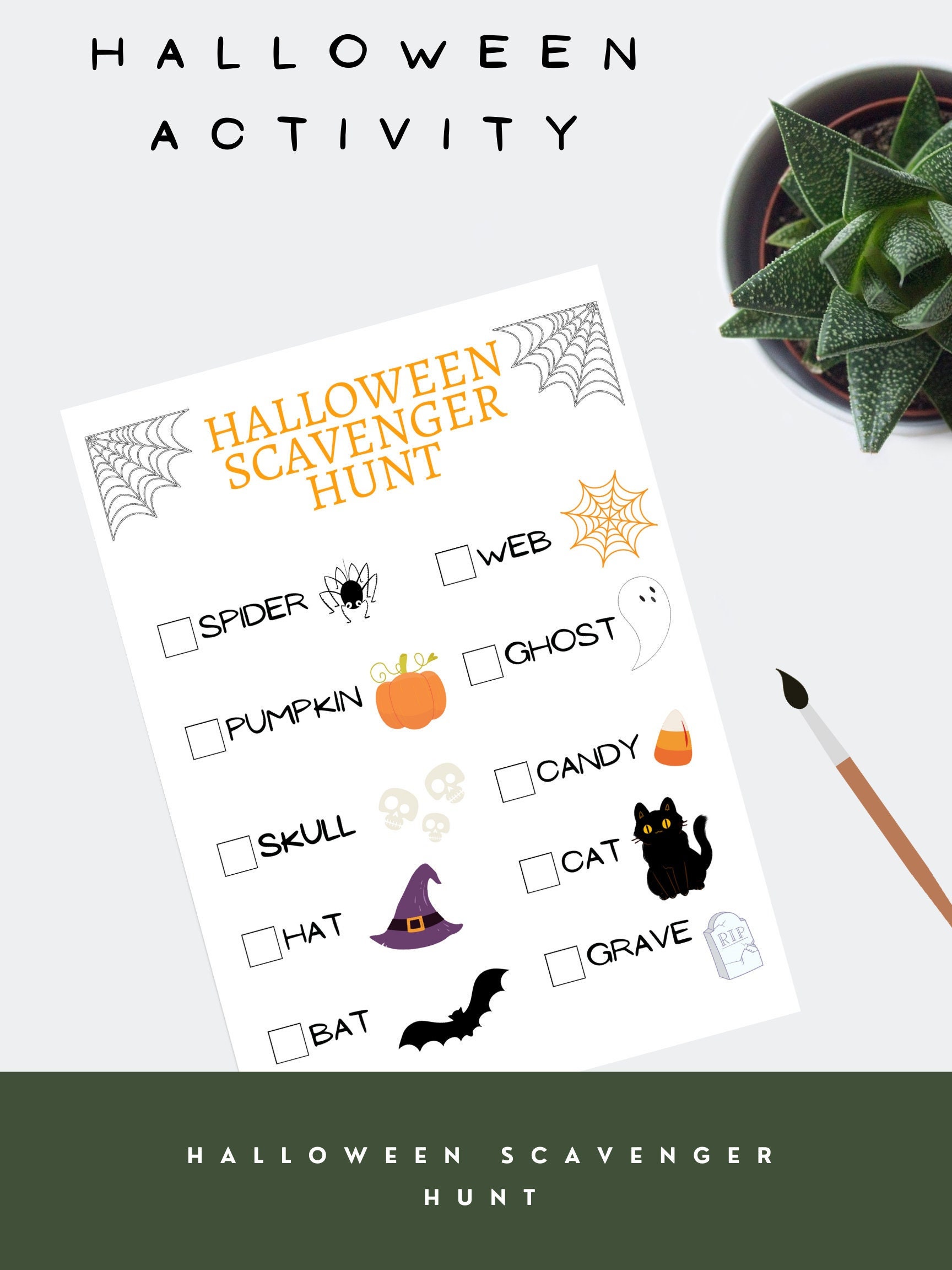 Halloween Scavenger Hunt Printable: Spooky Kids Party Game (digital ...