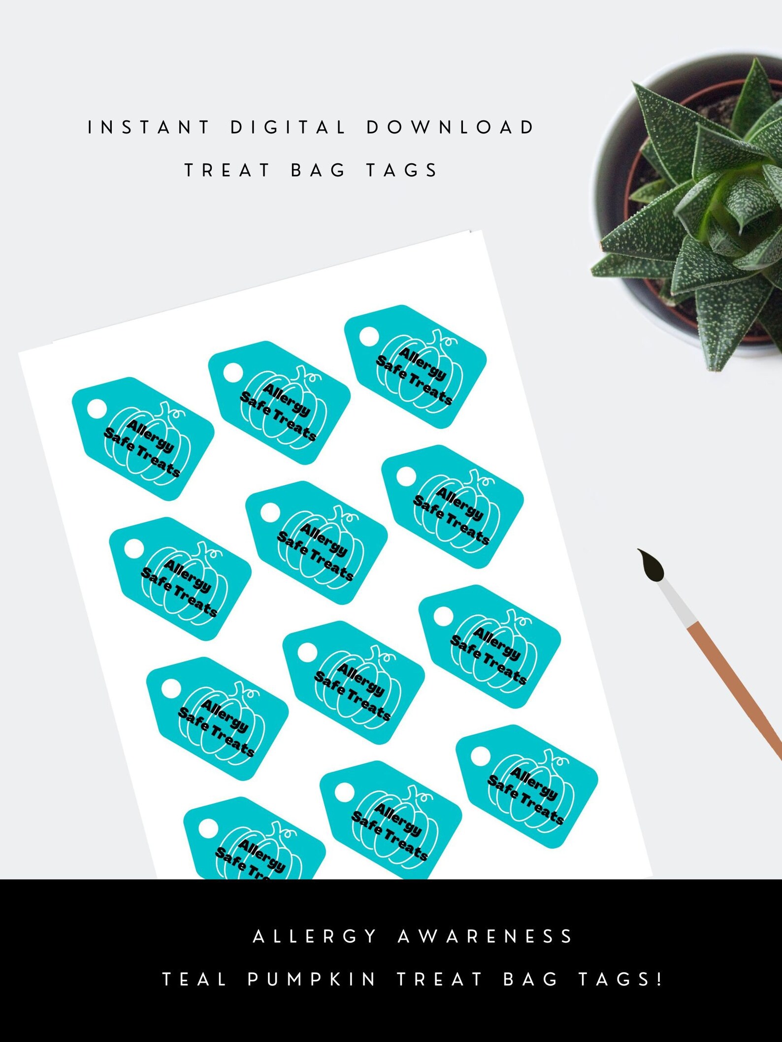 Allergy Safe Treat Bag Tag, Allergy Friendly Treat Tag, Allergy Tag ...