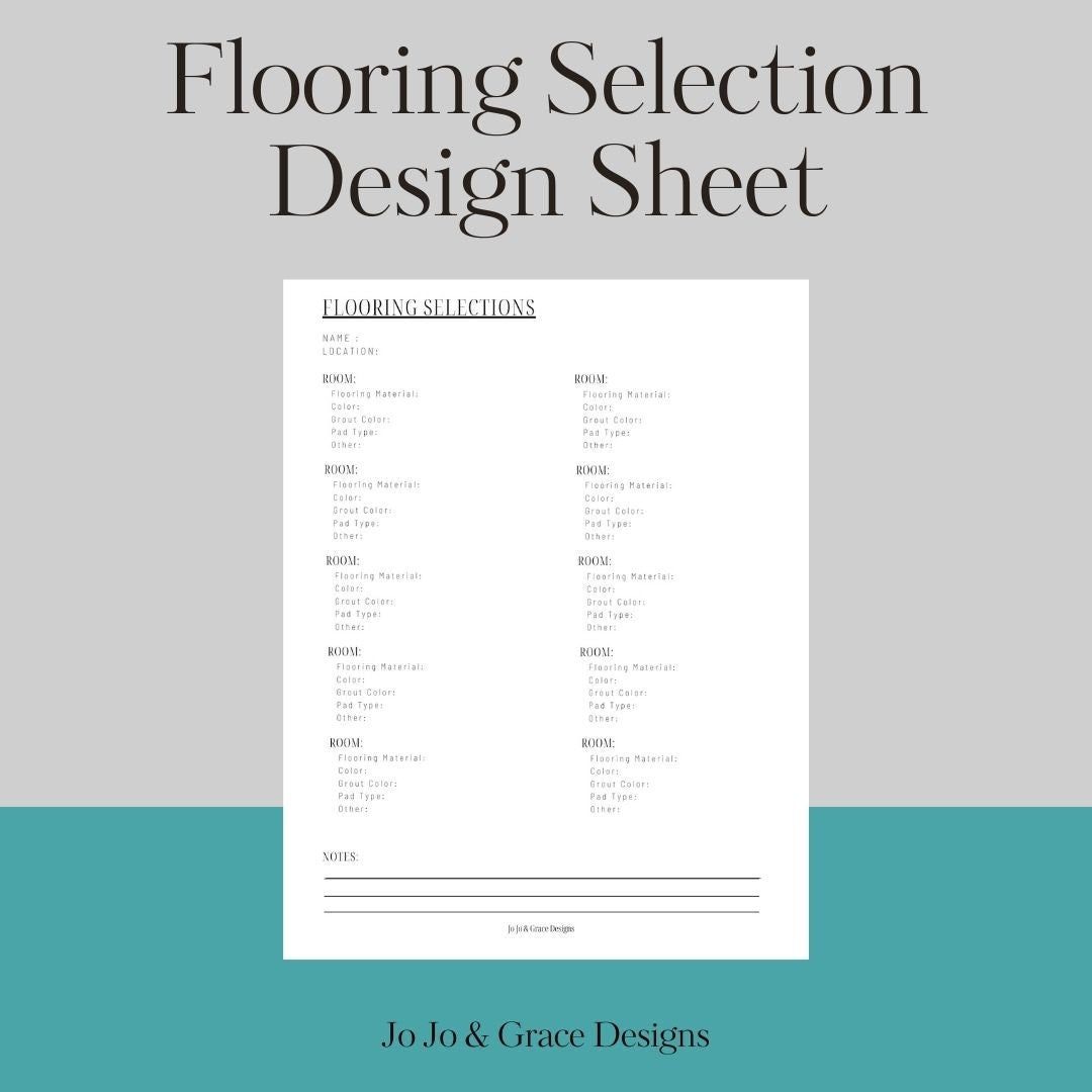 Flooring Selection Sheet: Builder Design Template (digital Download) - Etsy