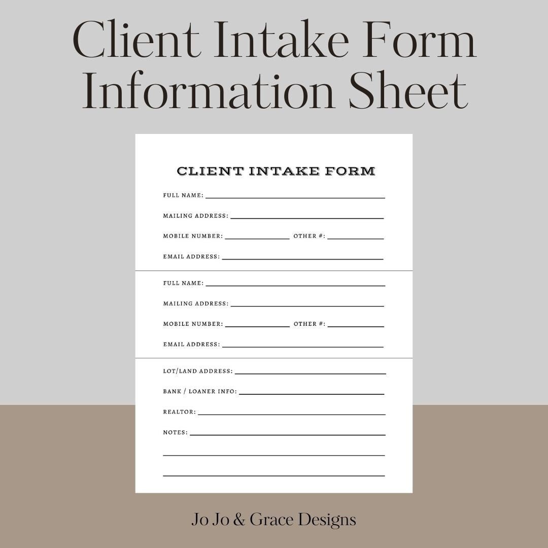 Building Construction Client Intake Form, New Home Construction Contact ... Building Construction Client Intake Form, New Home Construction Contact ...