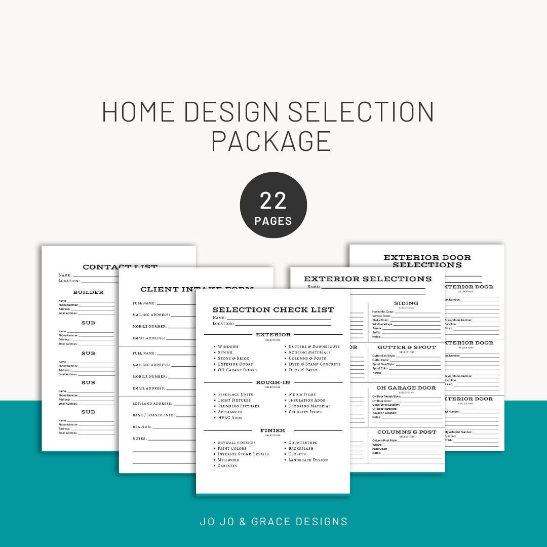 New Construction Home Design Selection Planner, Builder Color Selection ...