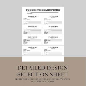 Flooring Material Selection Sheet, Building Product Sheet, Flooring ...