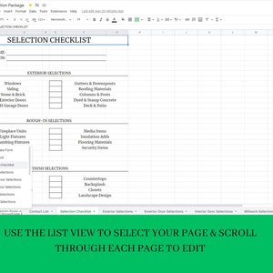 Home Design Selection Sheets: Customizable Google Sheets Template ...