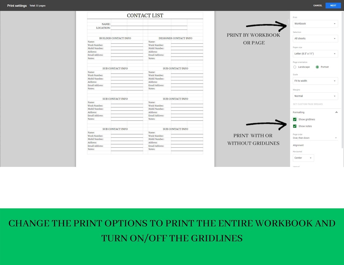 Home Design Selection Sheets: Customizable Google Sheets Template ...