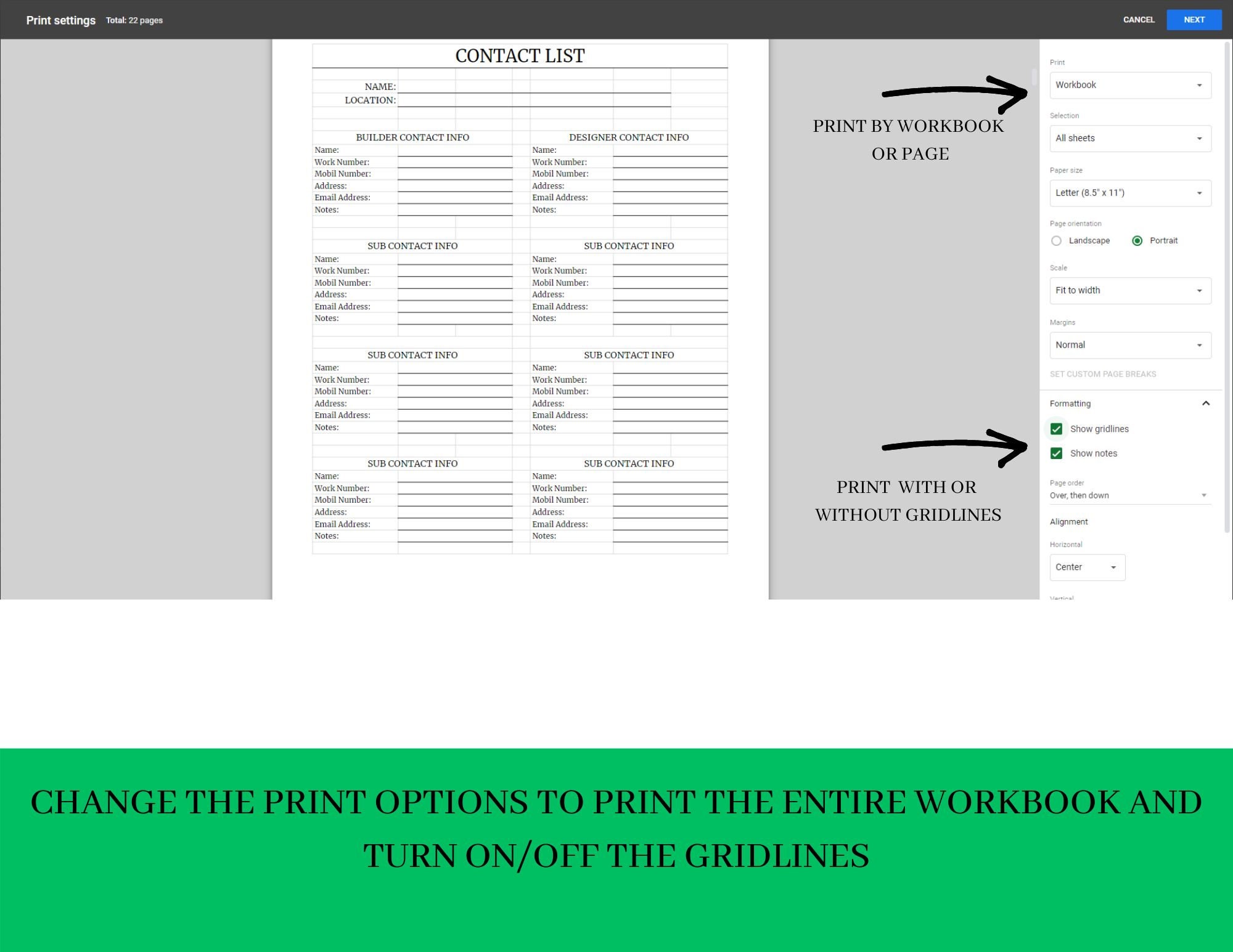 Home Design Selection Sheets: Customizable Google Sheets Template ...