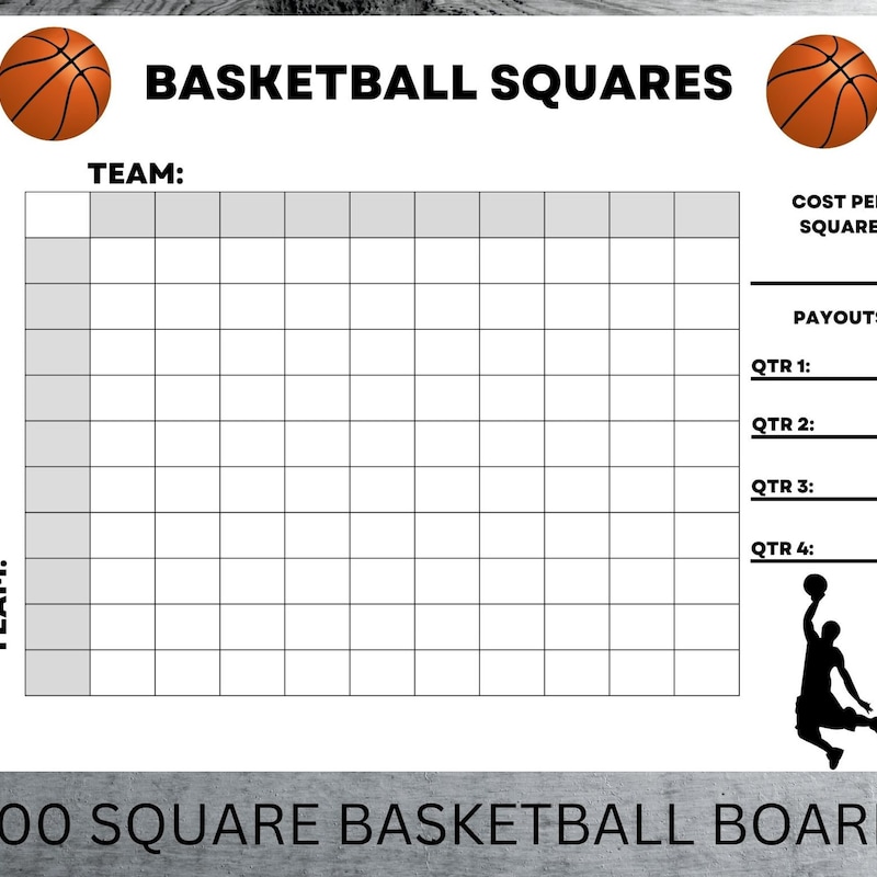100 Square Raffle Board - Etsy Australia
