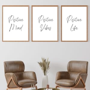 Positive Mind Positive Vibes Positive Life Printable Wall Art, Set of 3 ...