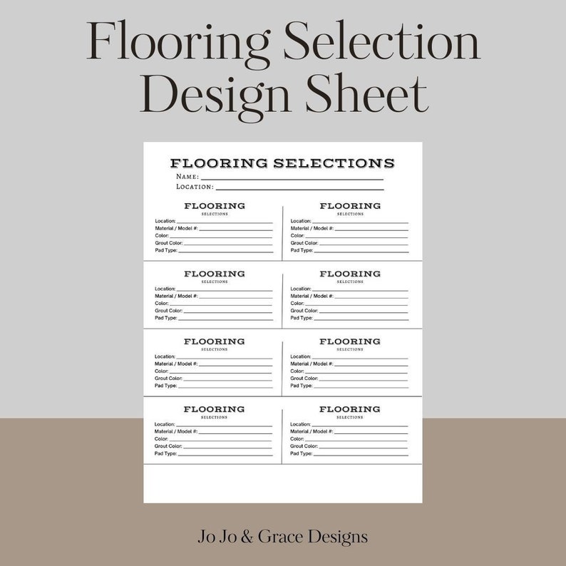Flooring Material Selection Sheet, Building Product Sheet, Flooring ...