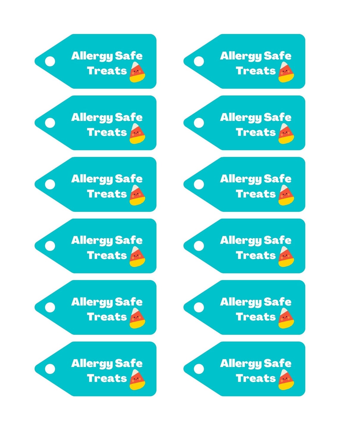 Allergy Safe Treat Bag Tag, Allergy Friendly Treat Tag, Allergy Tag ...