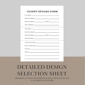 Building & Interior Design Client Intake Form (digital Download) - Etsy