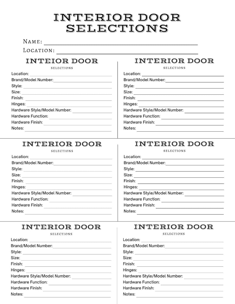 Home Design Selection Planner: Builder Checklist (digital Download) - Etsy