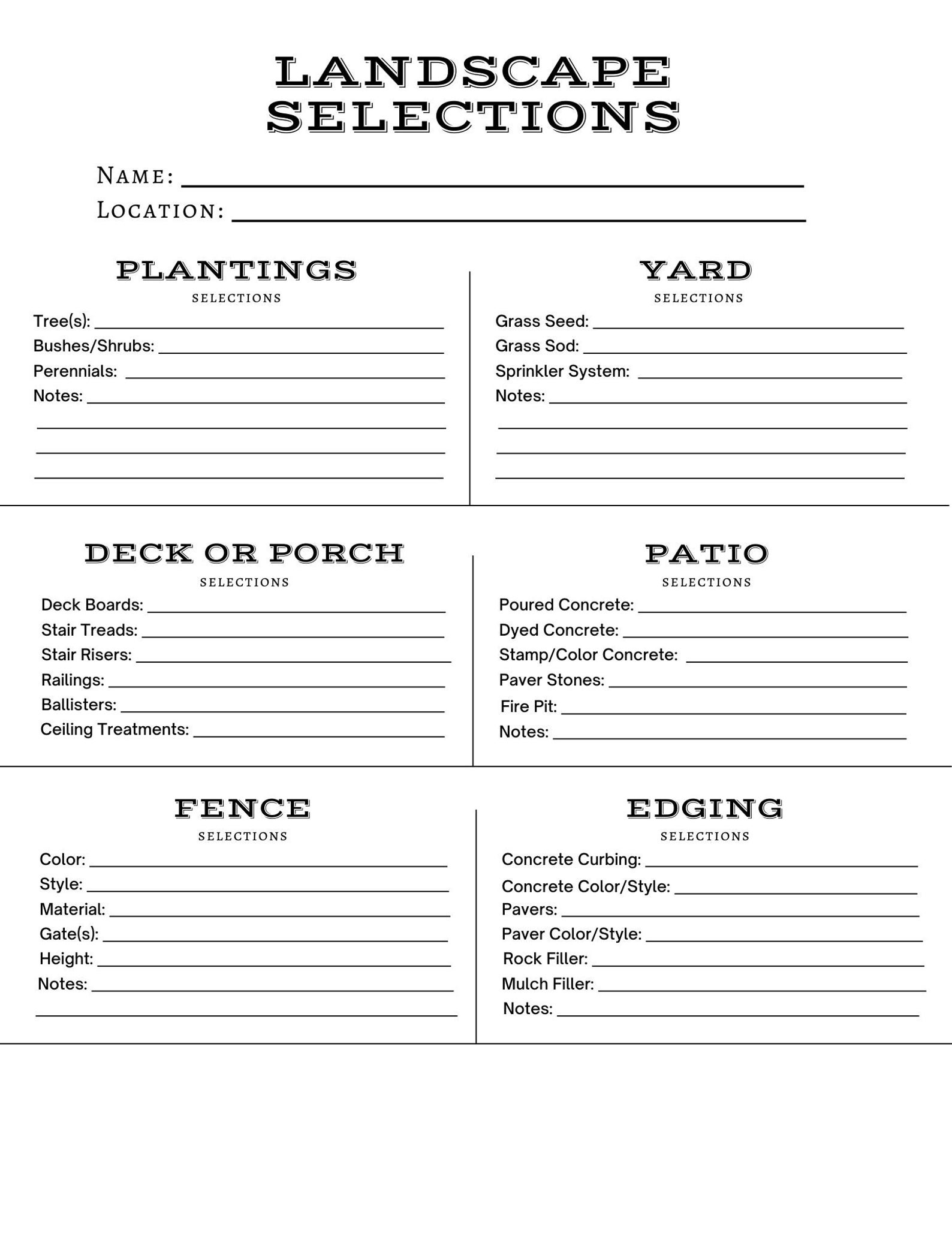 Home Design Selection Planner: Builder Checklist (digital Download) - Etsy