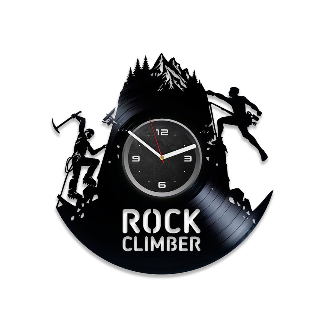 Rock Climbing Vinyl Record Laser Cut Wall Clock Original Decor for Home ...