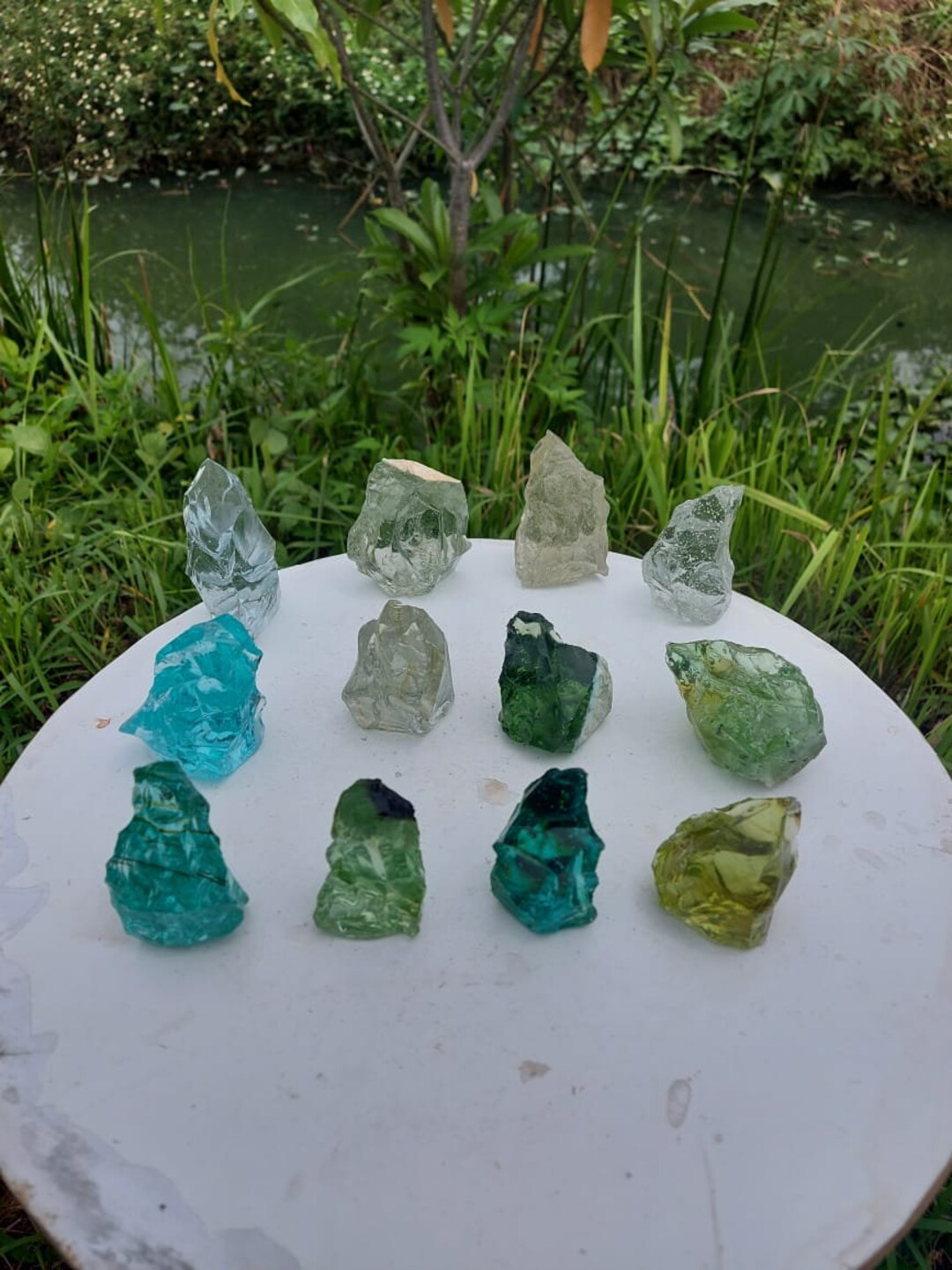 12 Pcs 1725 Gr of Rough Andara Crystal Mix Colors Monatomic for ...