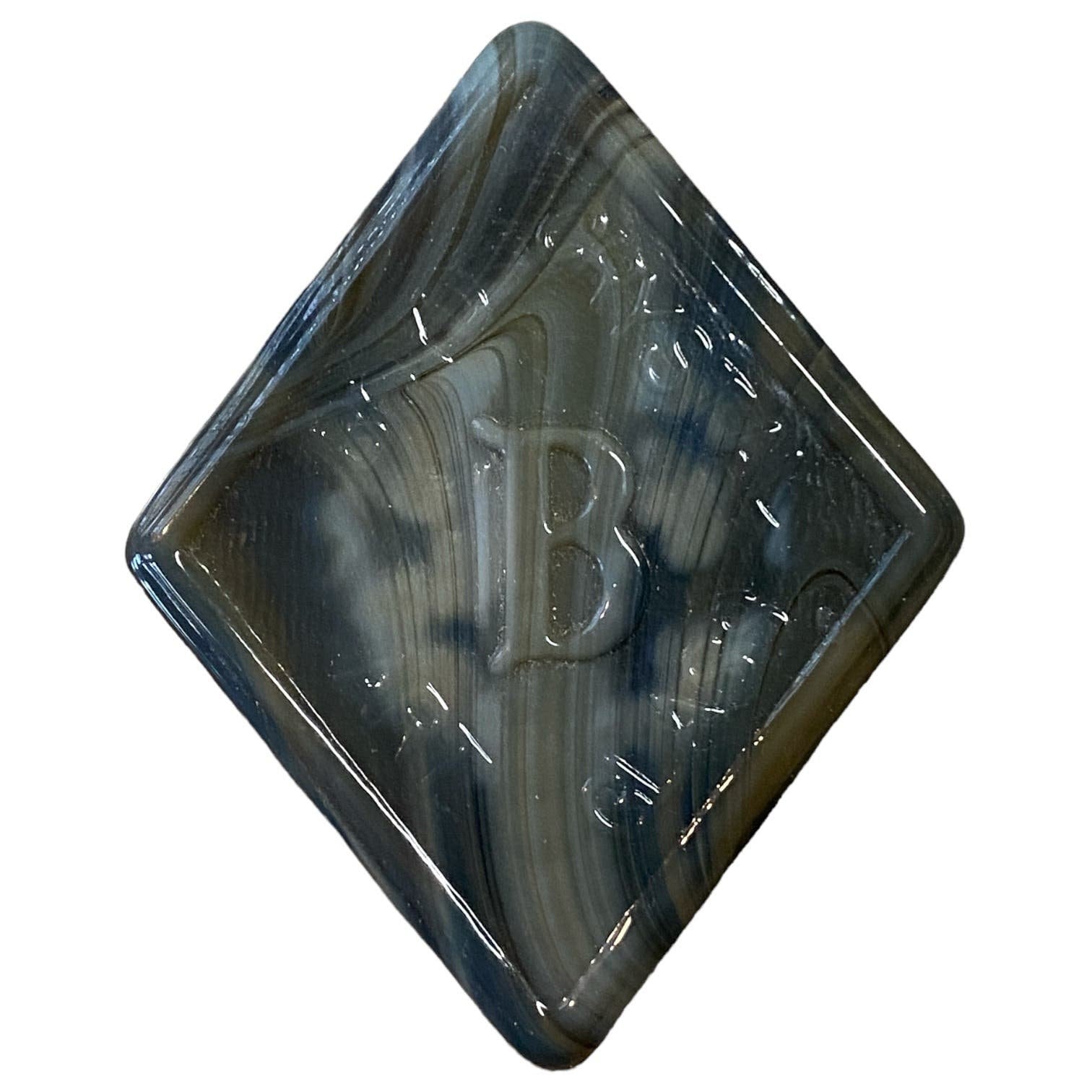 Boyds Crystal Glass Diamond Logo 2000 Toffee Brown Slag Vintage ...