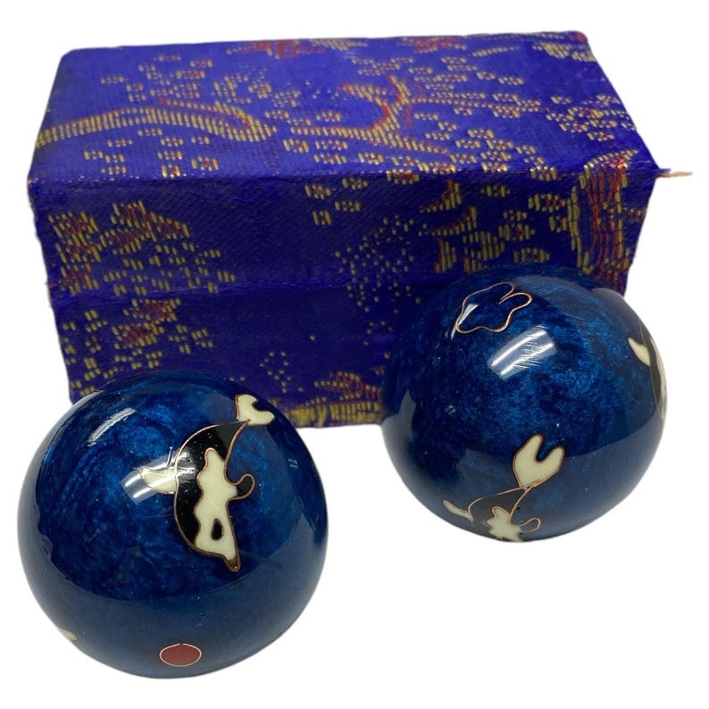 Vintage Chinese Stress Relief Chiming Balls Orca Whale Design With ...