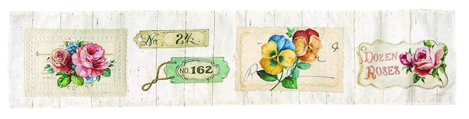 Flower Market Table Runner Topper Garden Dozen Roses Pansies - Etsy